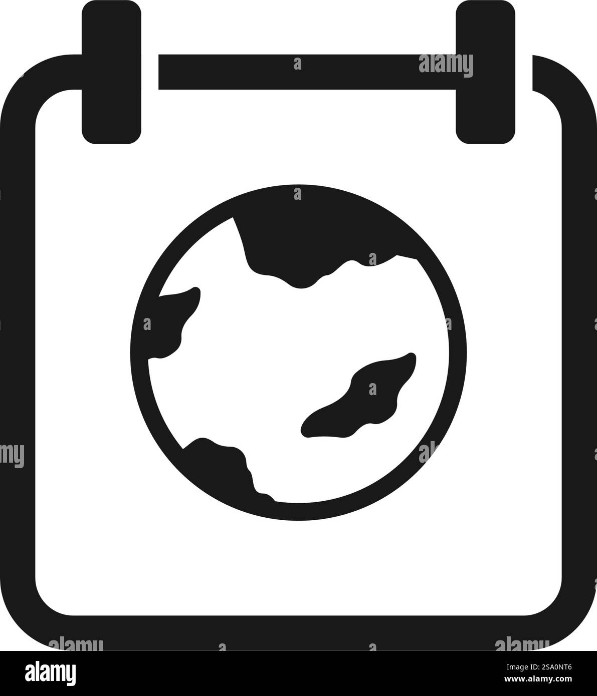 Square frame with globe inside representing world calendar Stock Vector ...