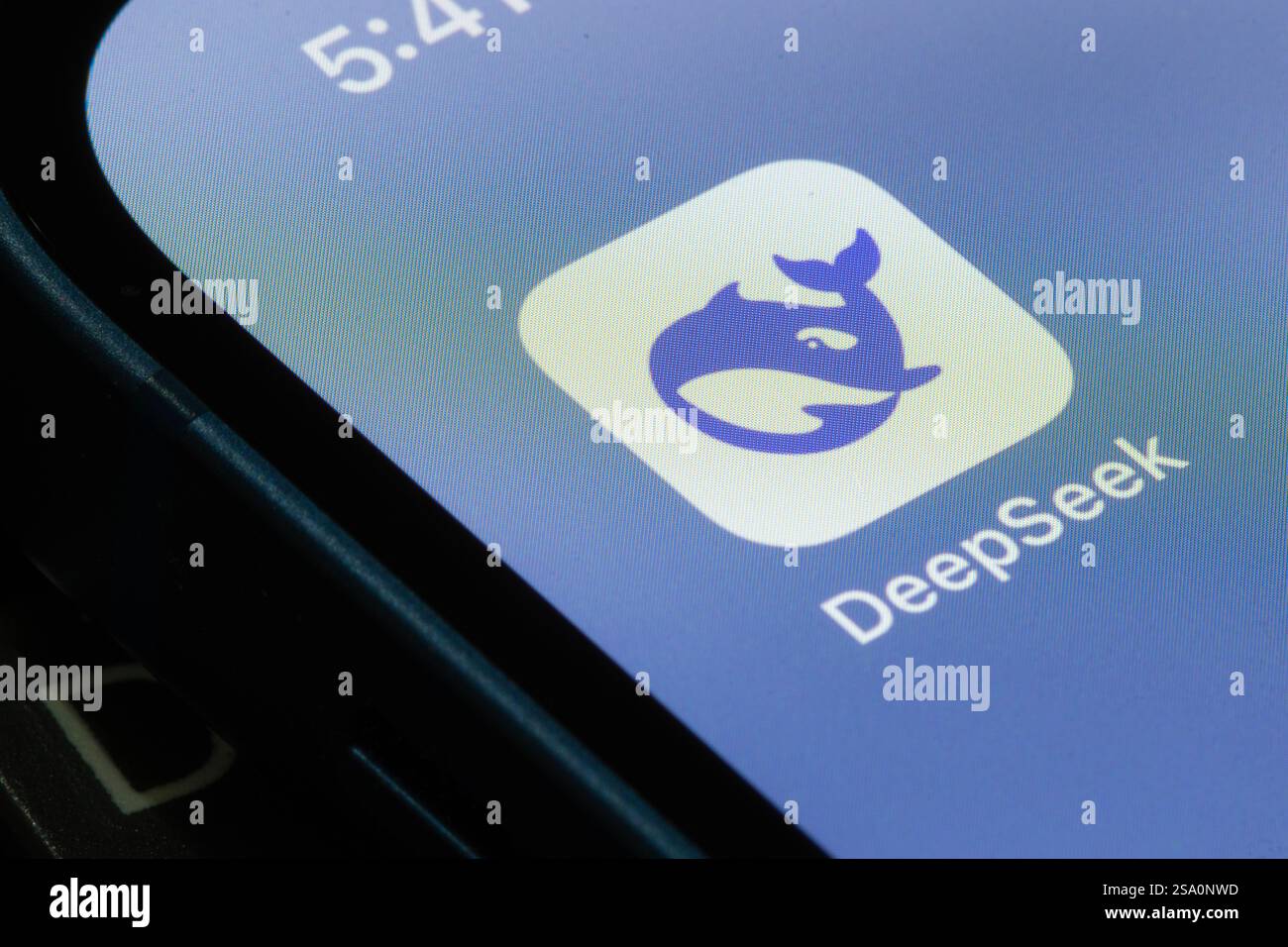 DeepSeek app icon is seen on the screen of an iPhone. DeepSeek is a ...