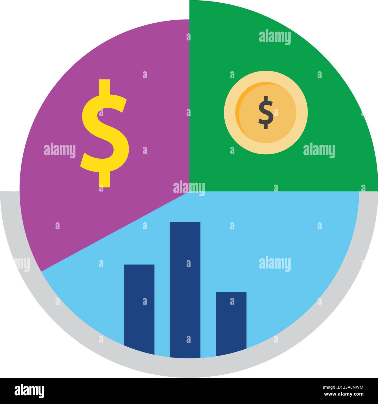 pie chart with dollar sign Stock Vector Image & Art - Alamy