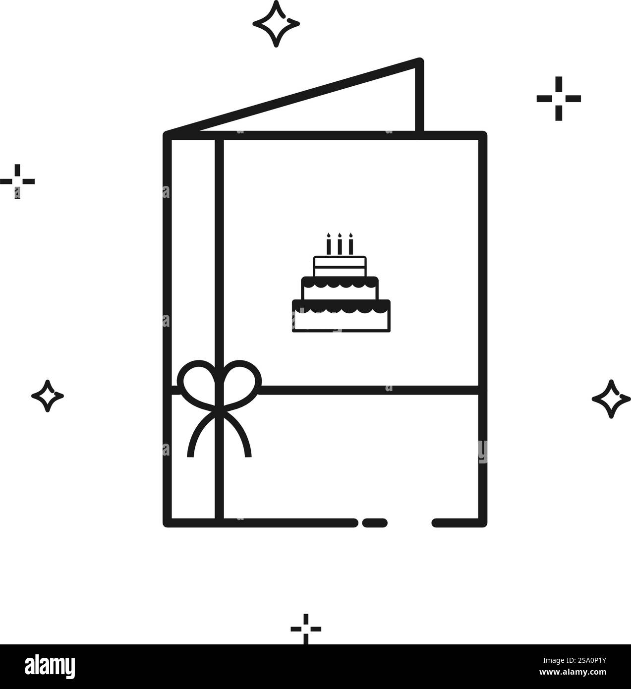 Title Card with birthday cake and bow. Suitable for birthday cards ...