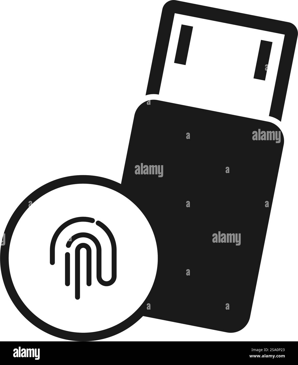 Fingerprint security USB drive for data protection Stock Vector Image ...