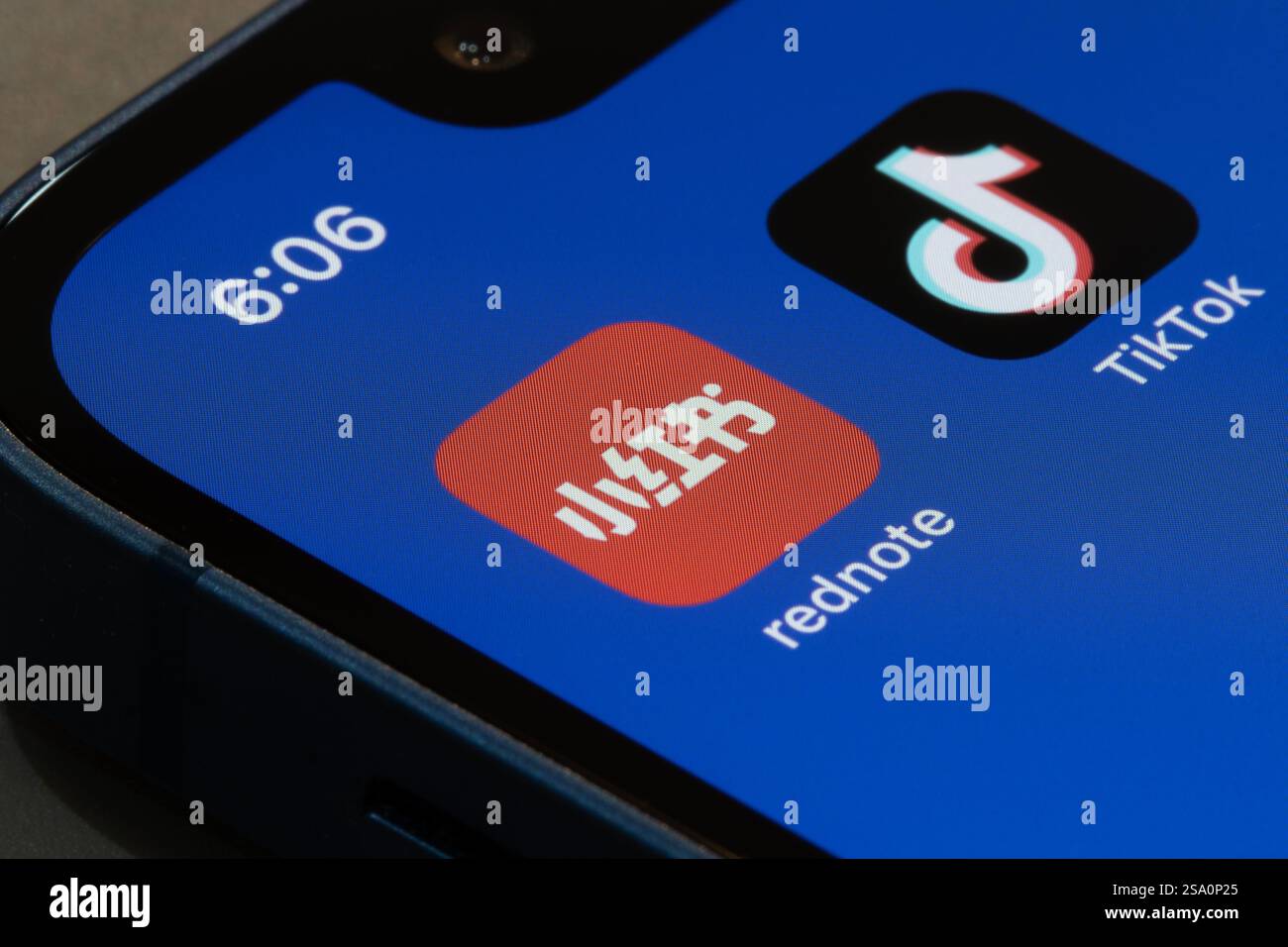 Rednote (also known as Xiaohongshu) and TikTok app icons are seen on ...