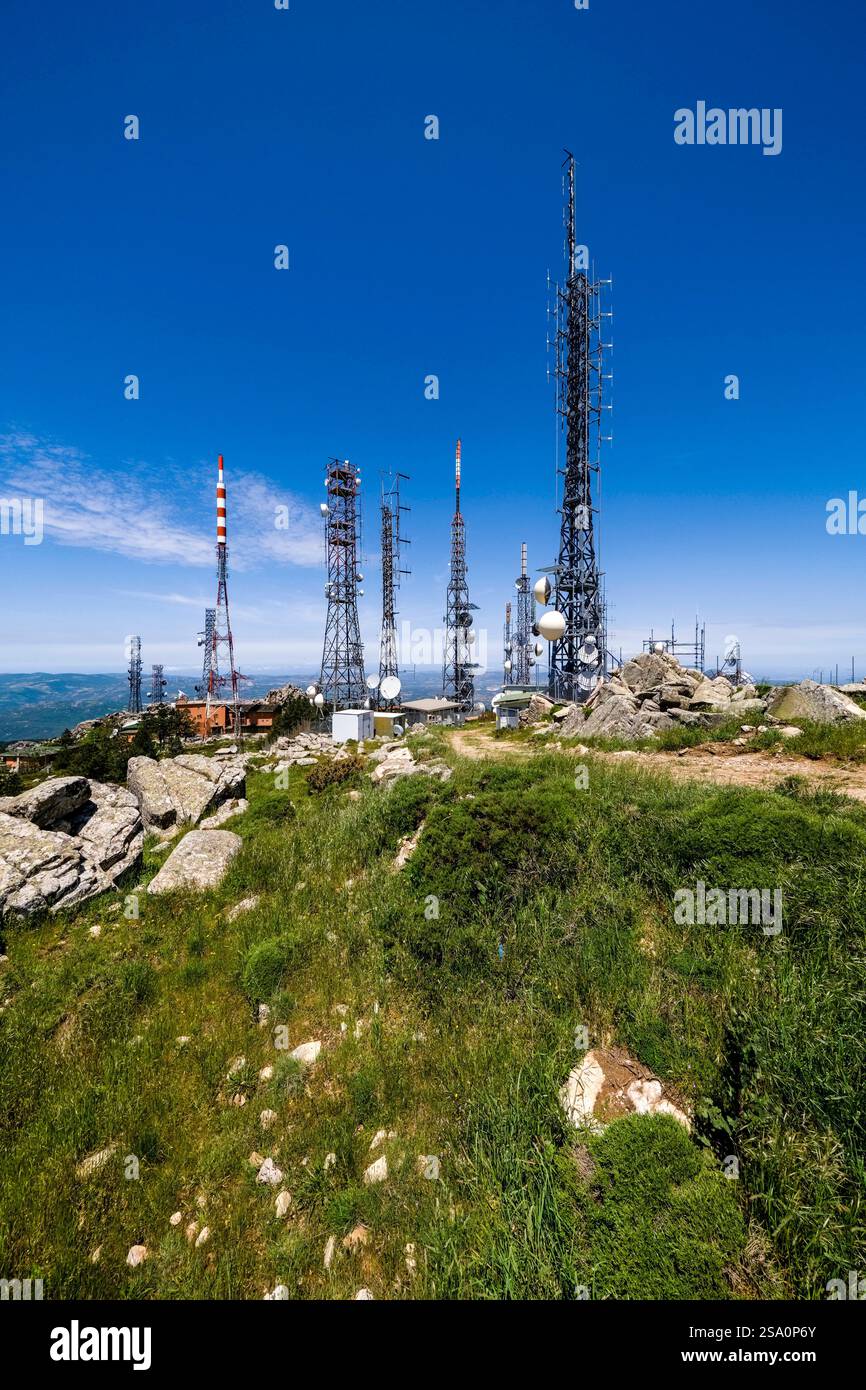 Telecommunication station below the summit of the mountain Monte ...