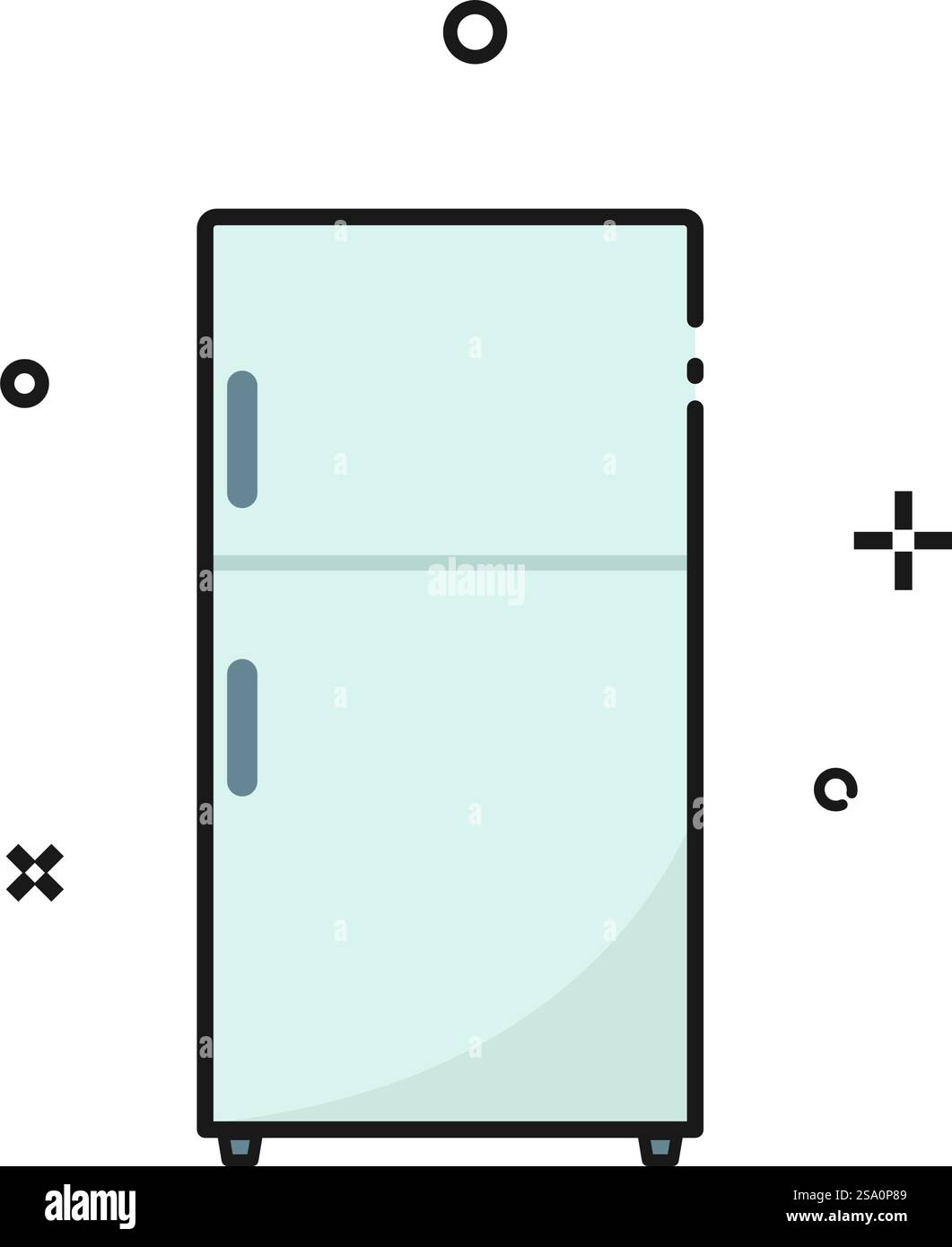 A double door refrigerator icon flat design Stock Vector Image & Art ...