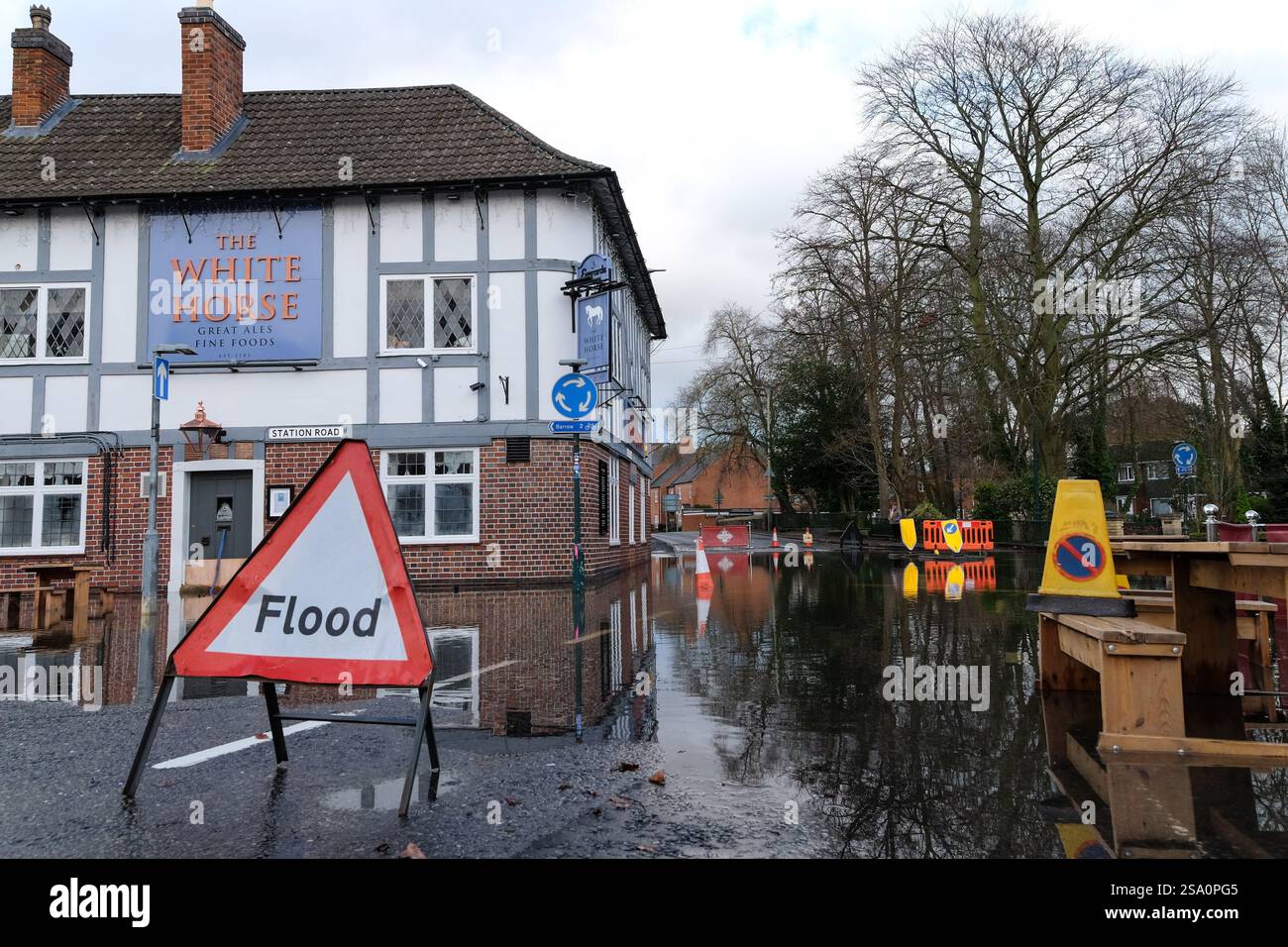 flooding in quorn leicestershire Stock Photo - Alamy