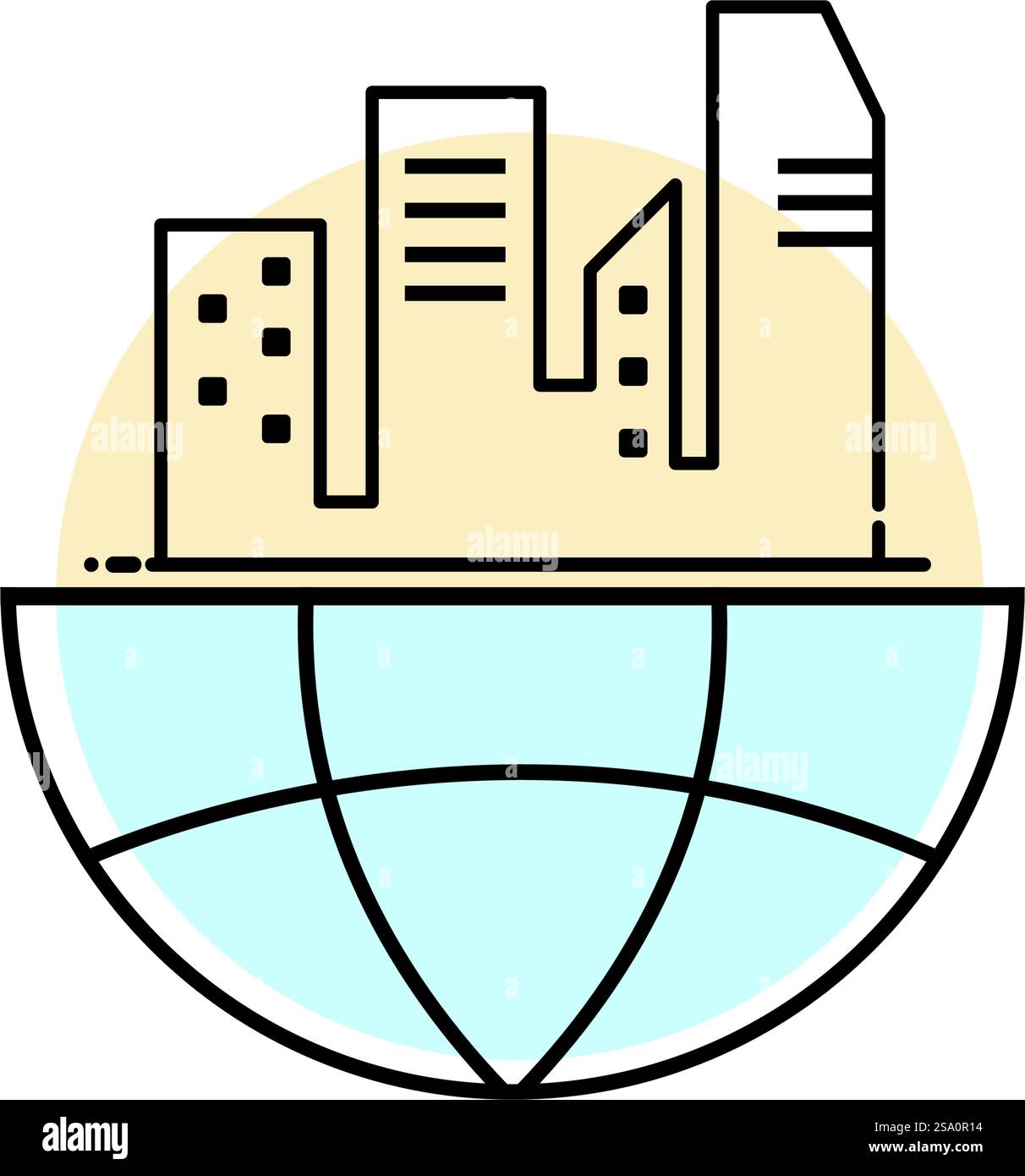 Buildings on top of globe, representing global cities Stock Vector ...