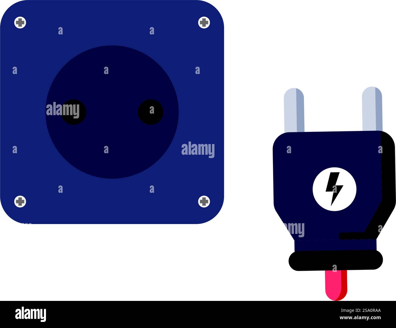 Electrical outlet and matching plug ready for connection Stock Vector ...