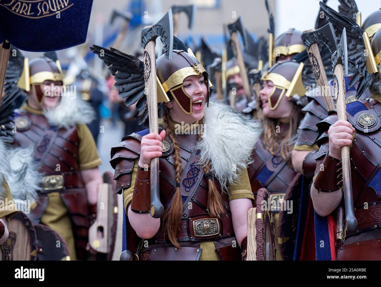 Colleen Grains, 19, daughter of Guizer Jarl Calum Grains, in the Jarl ...