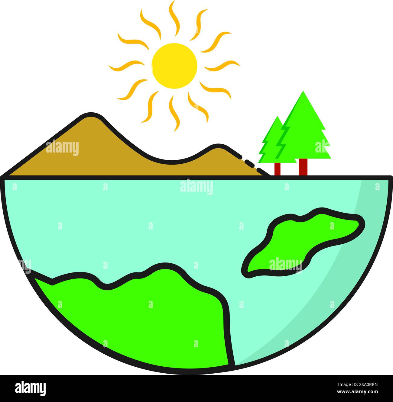 Breathtaking forest landscape green trees Stock Vector Images - Alamy