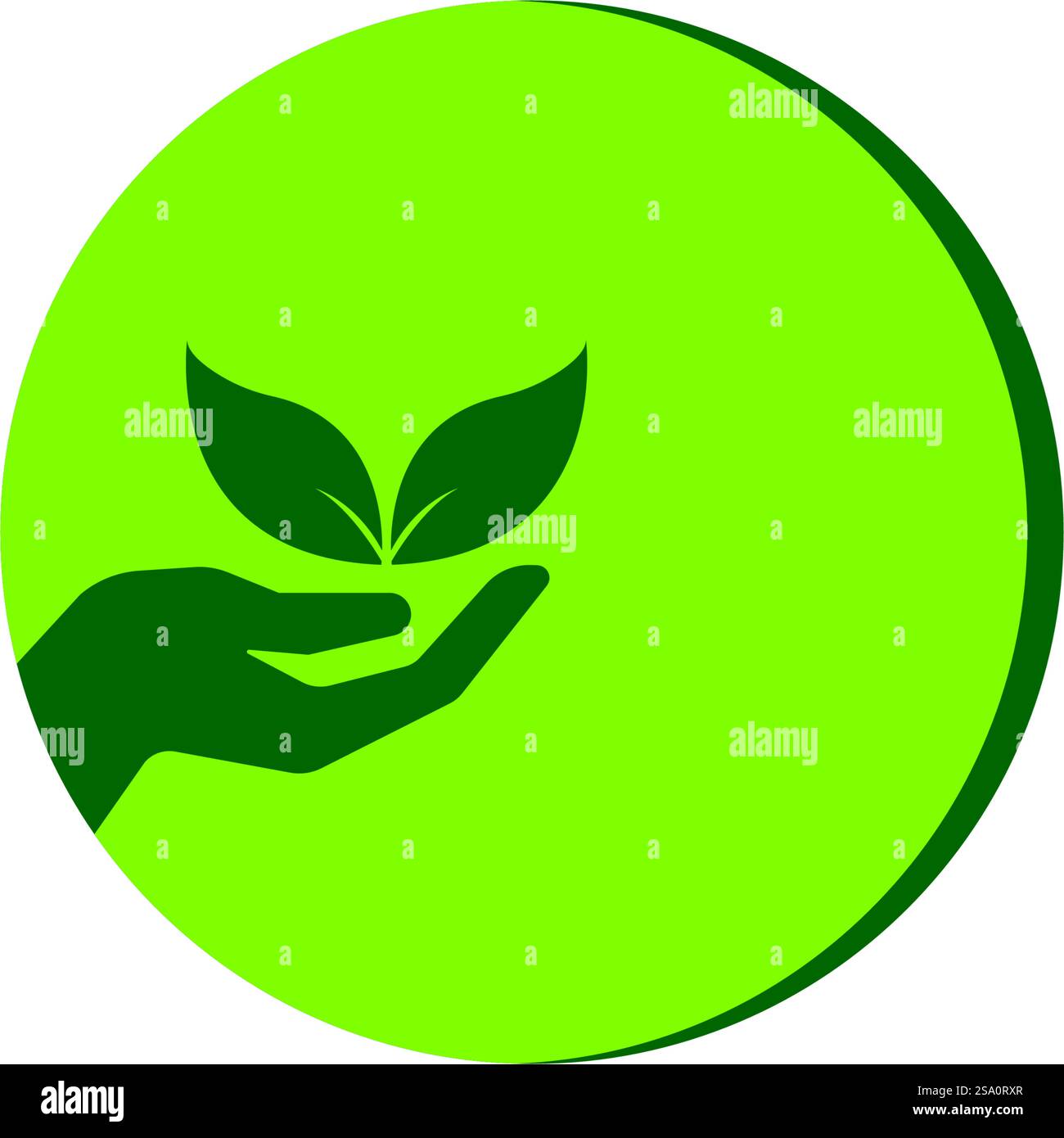 Save nature ecology logo hand and leaf illustration Stock Vector Image ...