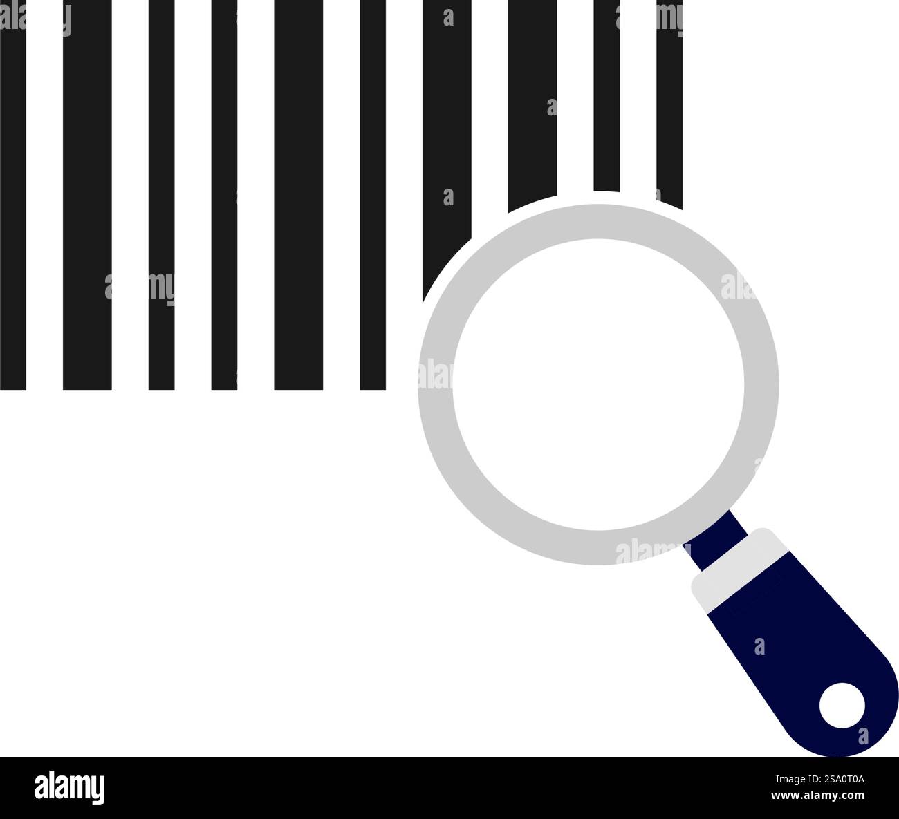 Barcode with magnifying glass, ideal for technology, data, inventory ...
