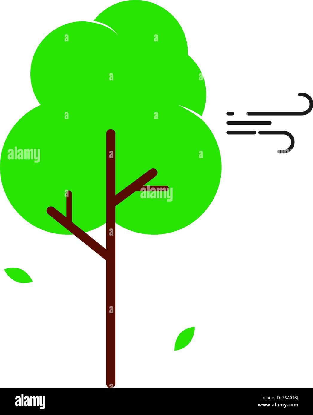 Green leaves tree sway in Stock Vector Images - Alamy
