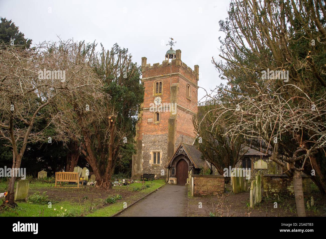 Harmondsworth, UK. 28th January, 2025. The 11th Century Church of St ...
