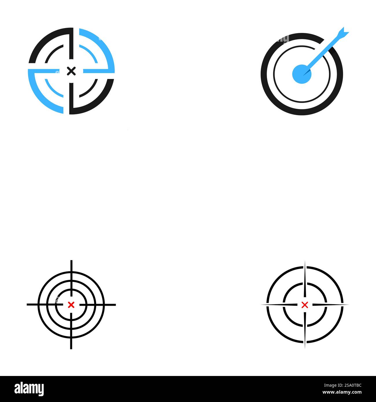 set of shooting target logo vector icon in simple design Stock Vector ...