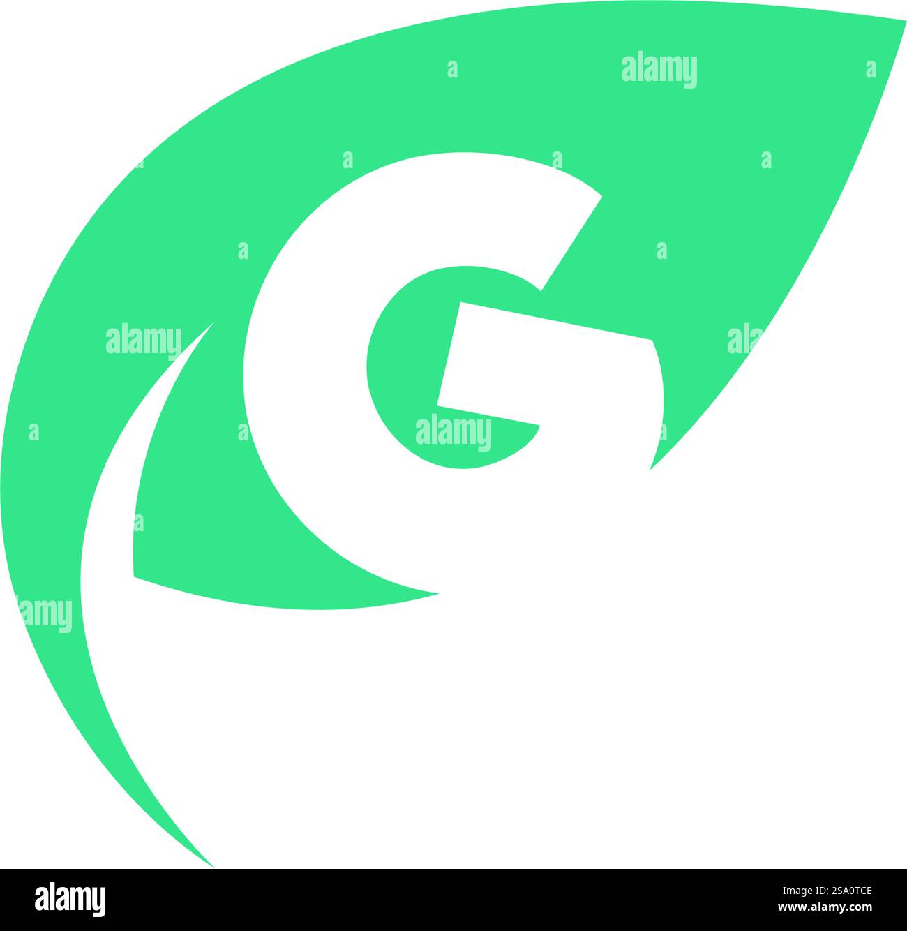 G Initial letter with green leaf logo vector flat design is a design ...