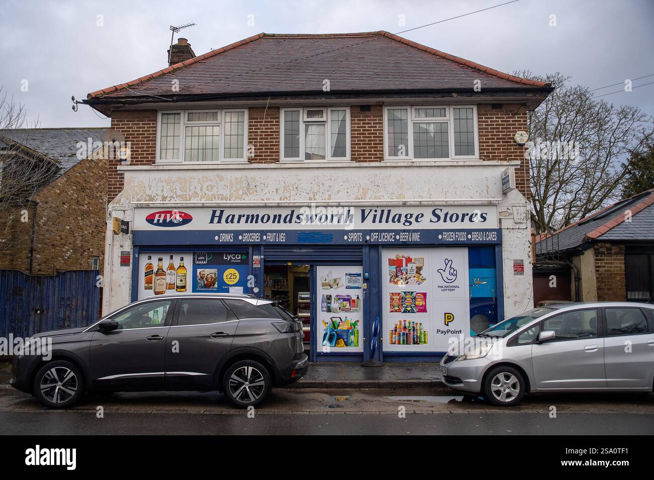 Harmondsworth, UK. 28th January, 2025. Harmondsworth Village Stores in ...