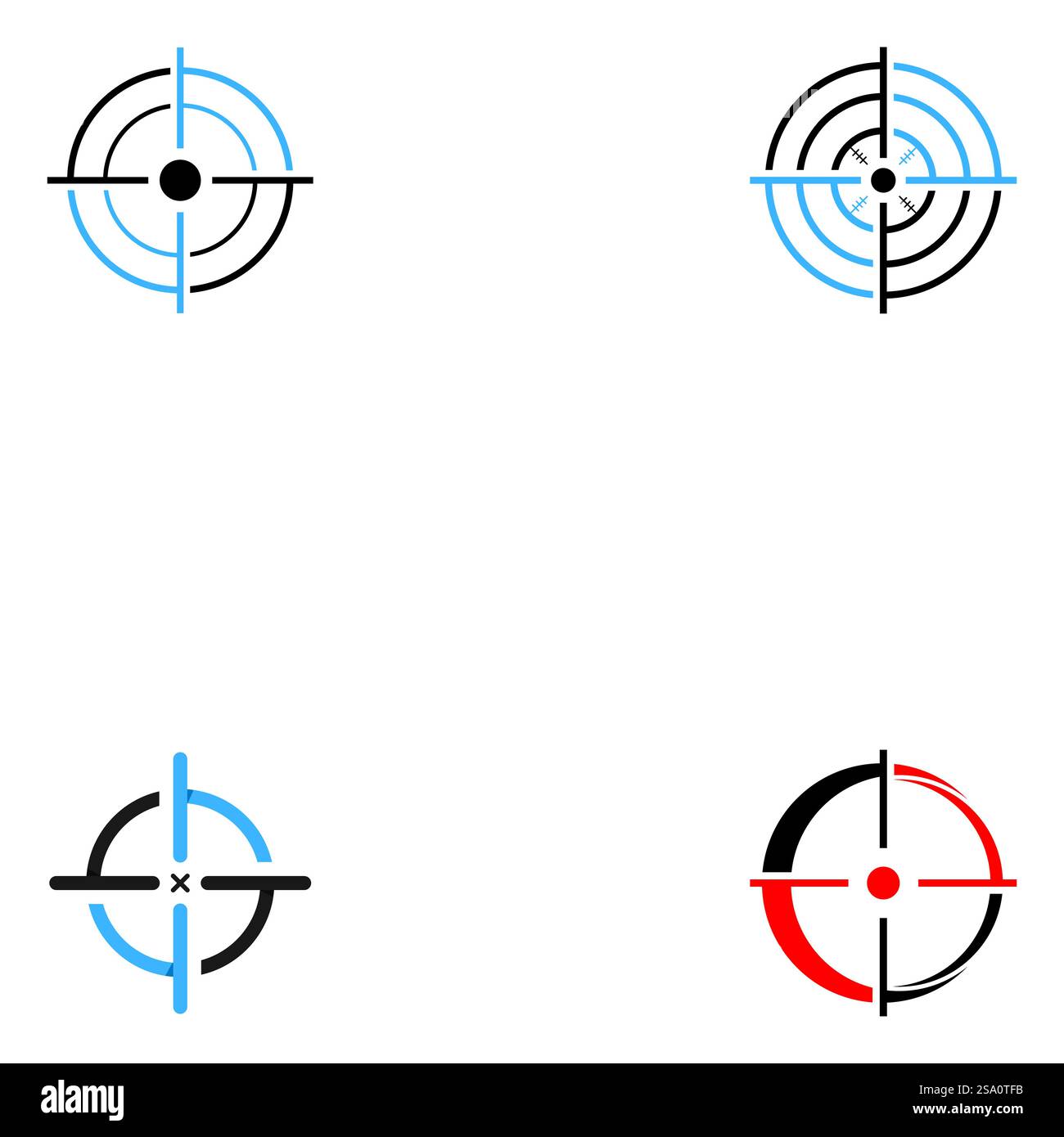 set of shooting target logo vector icon in simple design Stock Vector ...