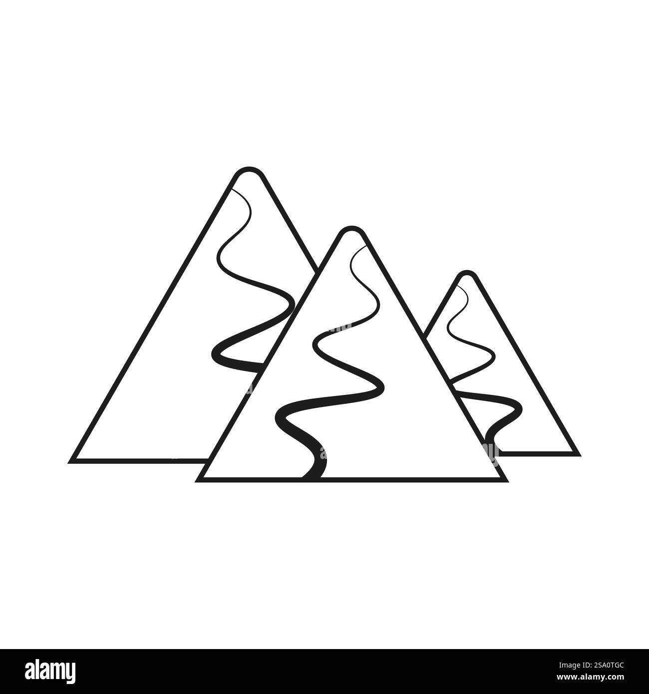 Mountain slope icon. Majestic peak shape. Vector climbing symbol ...