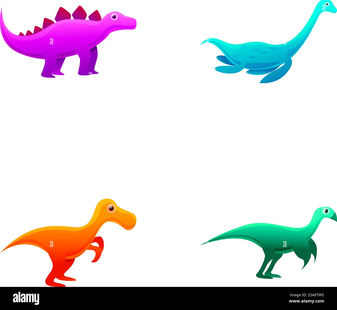 Jurassic dino icons set cartoon vector. Cute little dinosaur. Cartoon ...