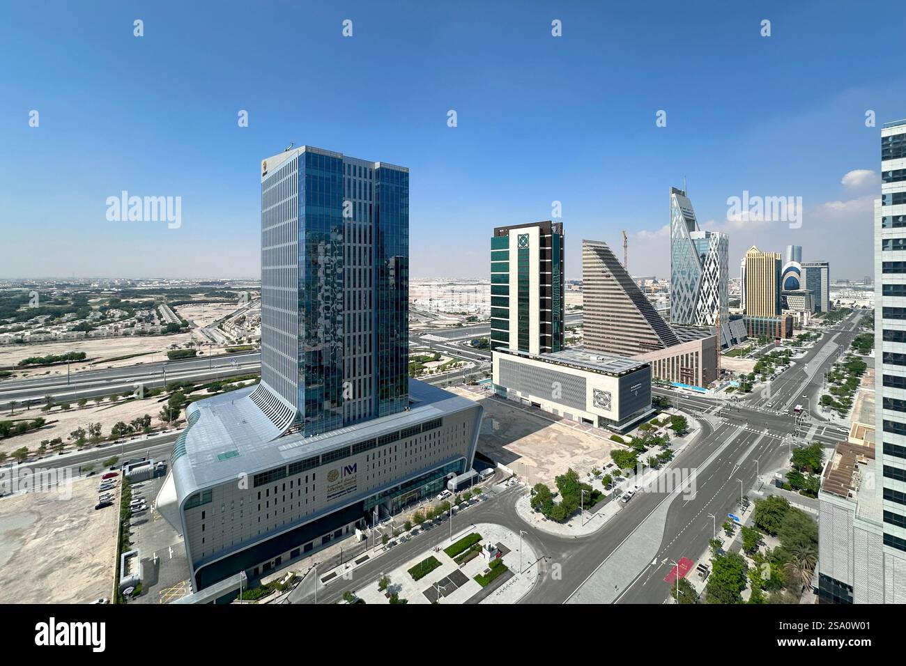 Aerial View of Modern Lusail Skyline. katara tower Lusail Marina Stock ...