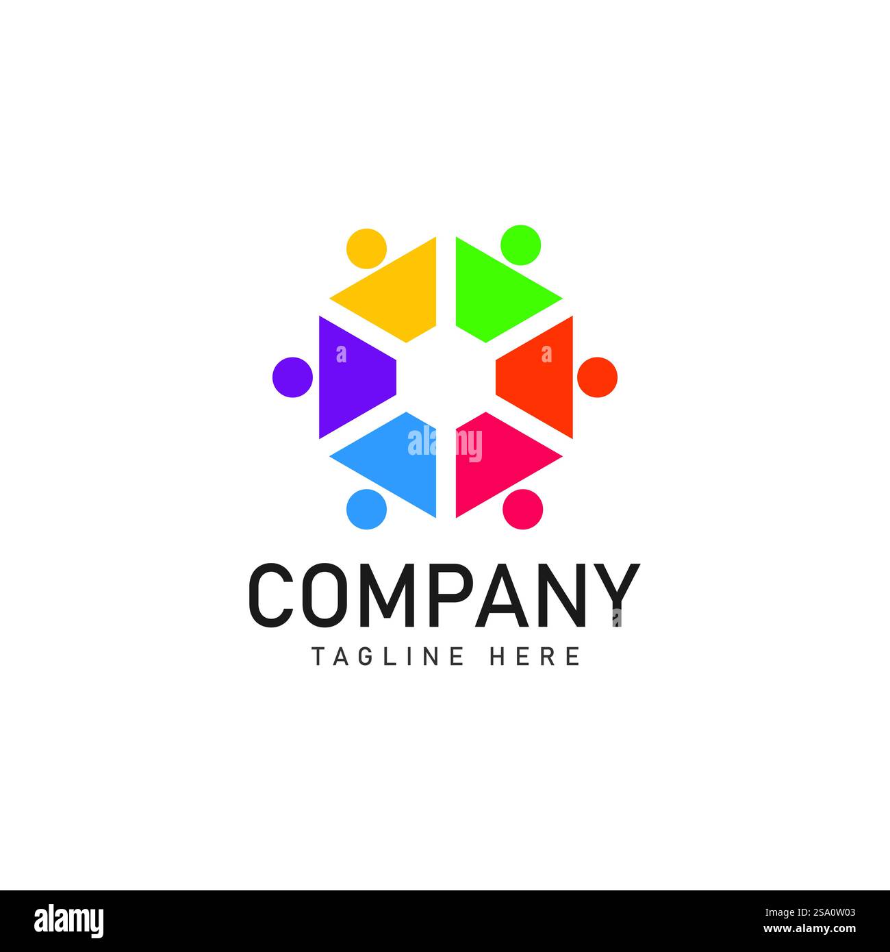 community logo design colorful with hexagon logo vector icon Stock ...