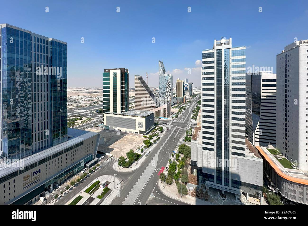 Aerial View of Modern Lusail Skyline. katara tower Lusail Marina Stock ...