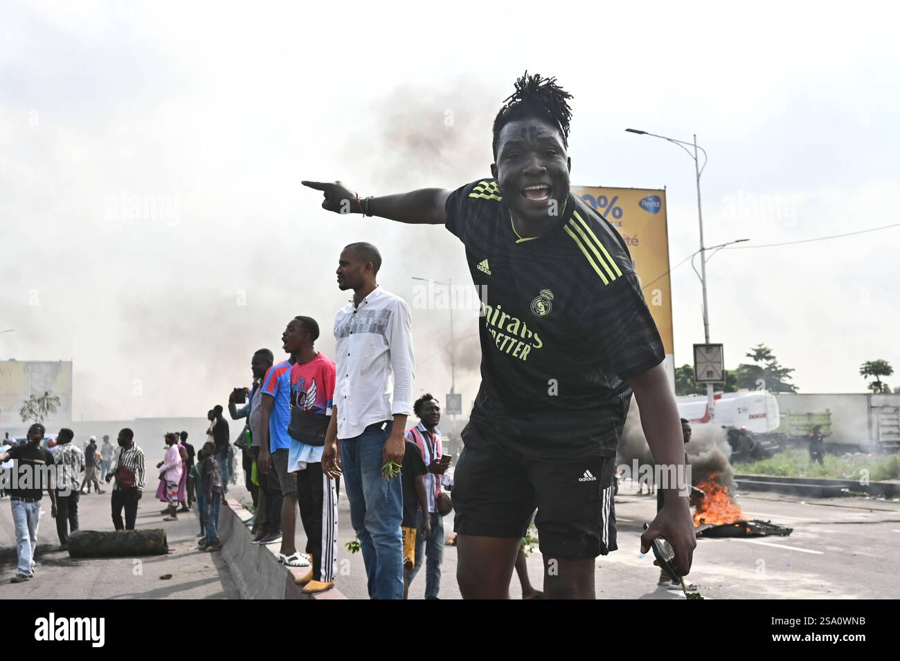 People protest in Kinshasa, Democratic Republic of the Congo Tuesday ...