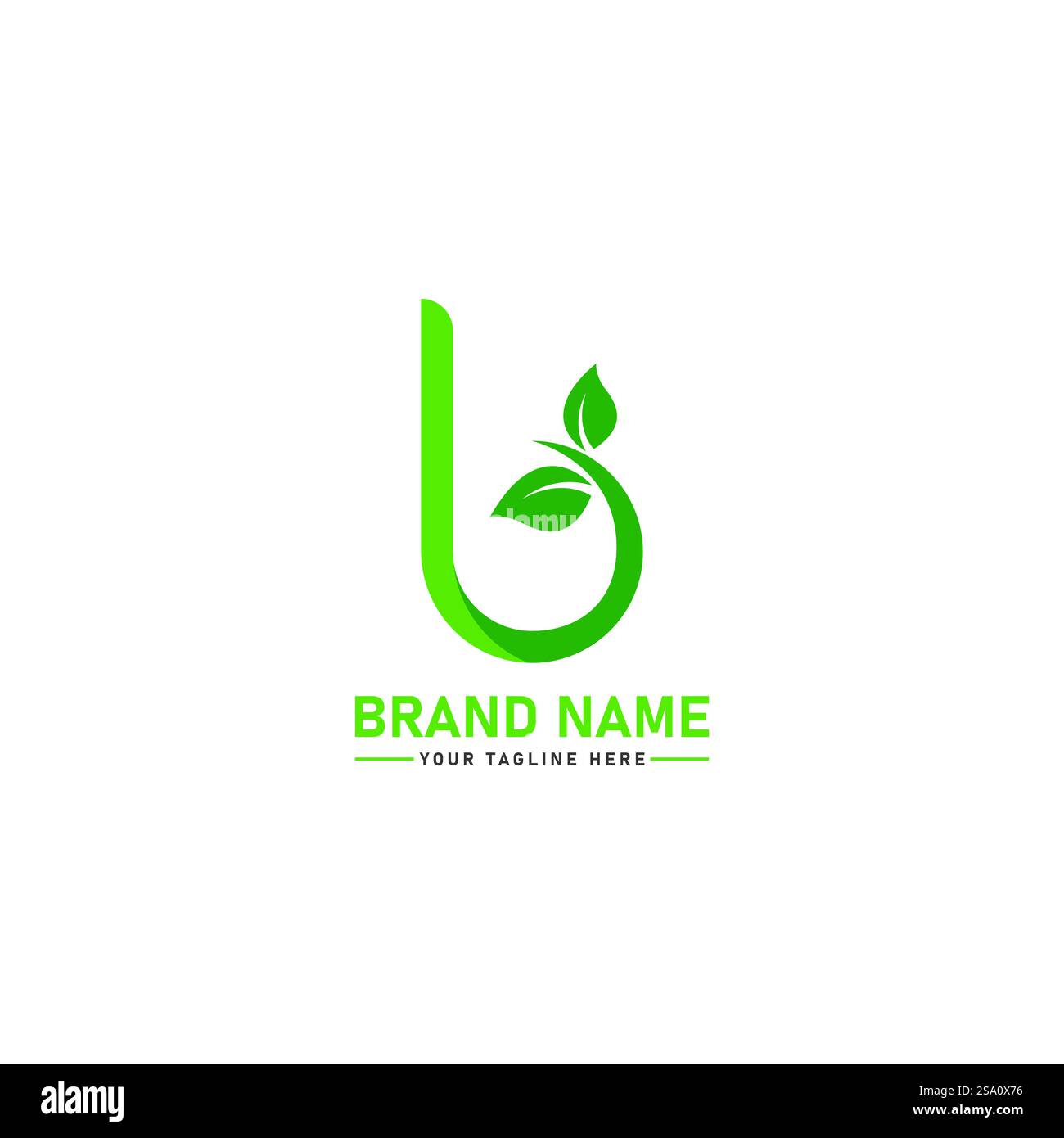B letter with Leaf Logo Vector Illustration Stock Vector Image & Art ...