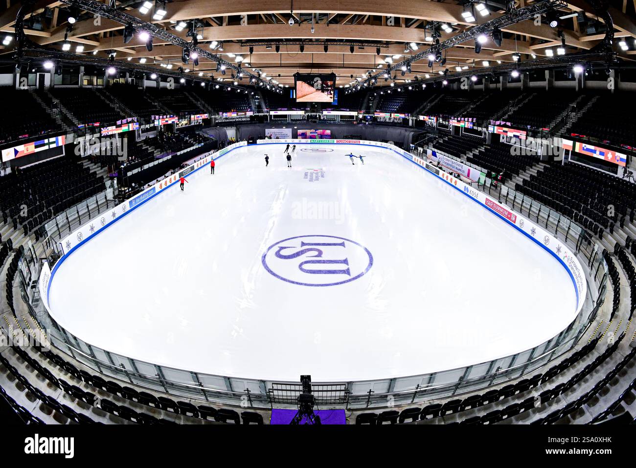 Panoramic view of Tondiraba Ice Hall, at the ISU European Figure ...