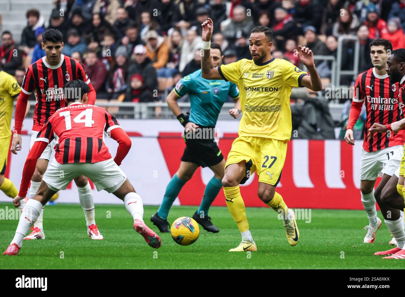 Milan, Italy. 26 Jenuary 2025. Giuseppe Meazza Stadium. Italian Serie A ...
