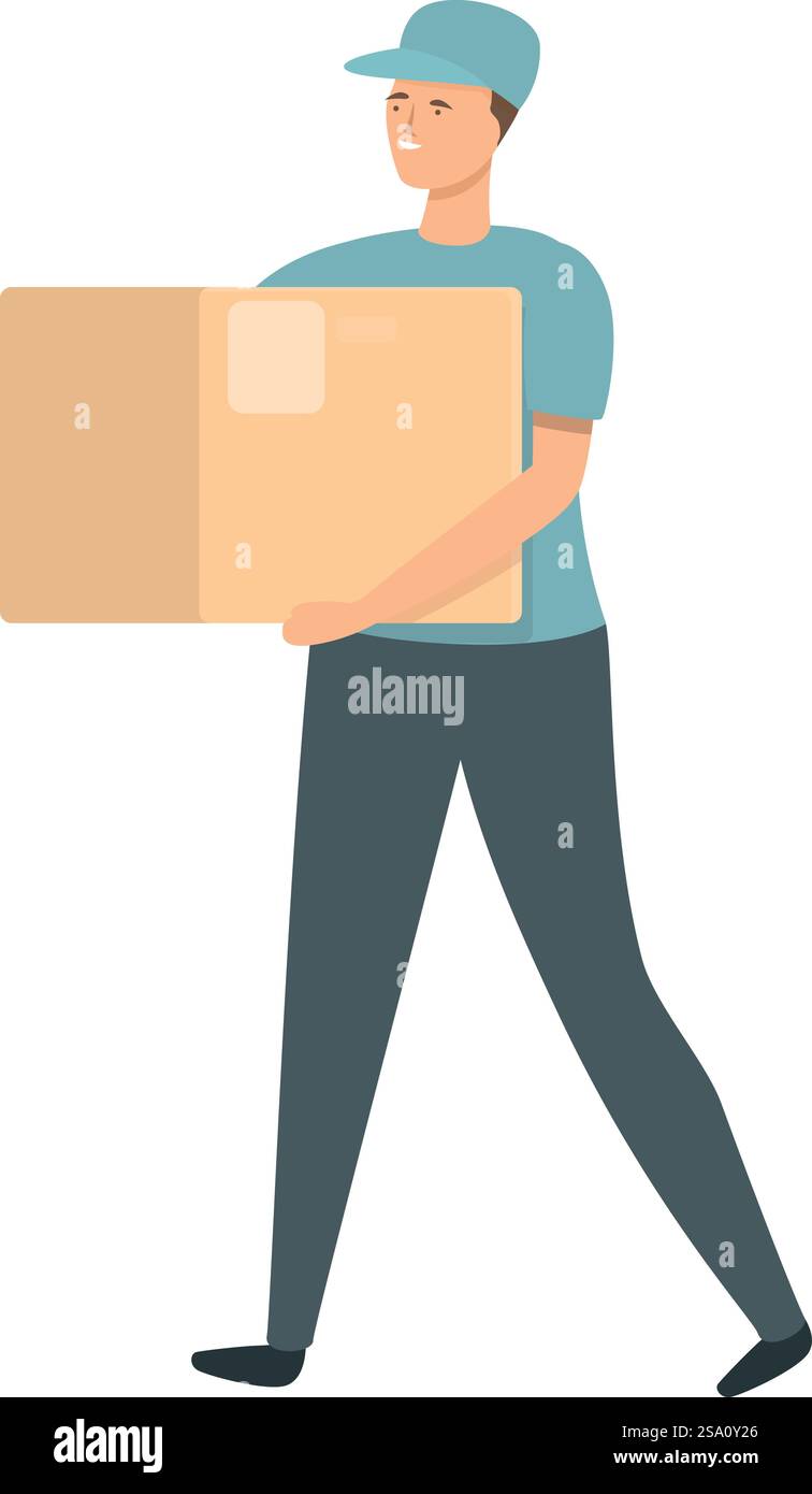 Delivery parcel teen icon cartoon vector. Rank customer marketing ...