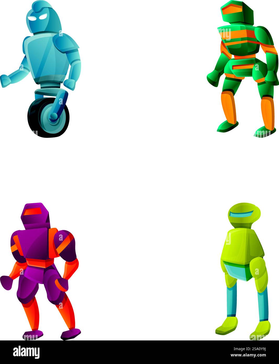 Robot icons set cartoon vector. Modern electronic robot. Technology ...