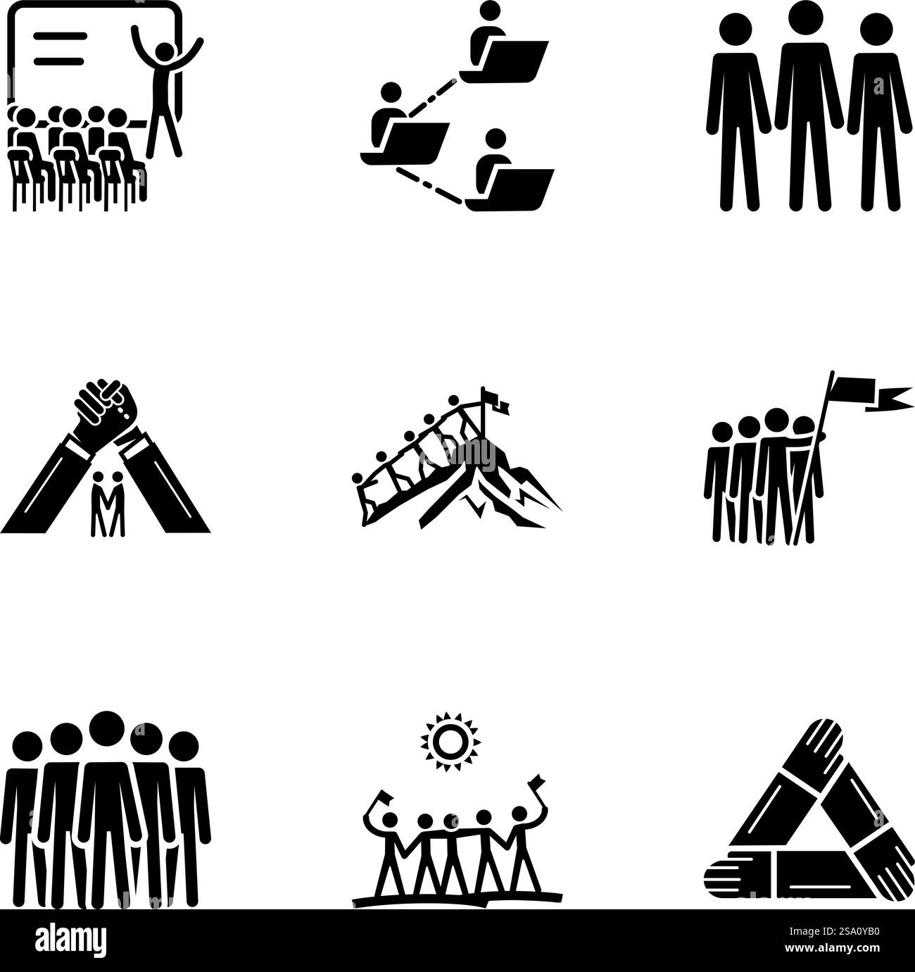 Teamwork meeting icon set. Simple set of 9 teamwork meeting vector ...