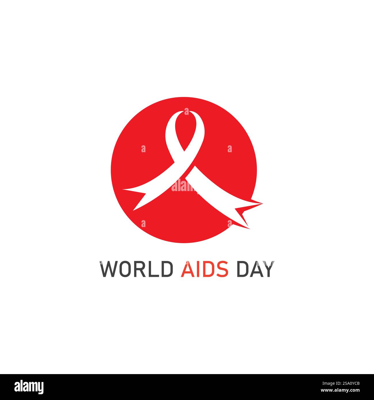 world aids day red ribbon logo vector illustration design icon Stock ...