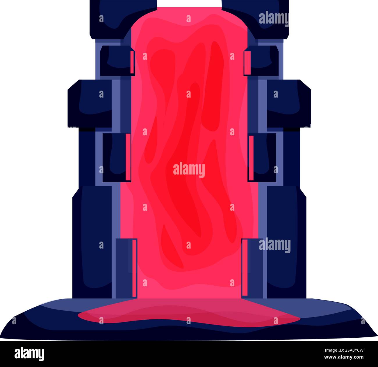 Red plasma portal icon cartoon vector. Energy desert. Fantasy future ...