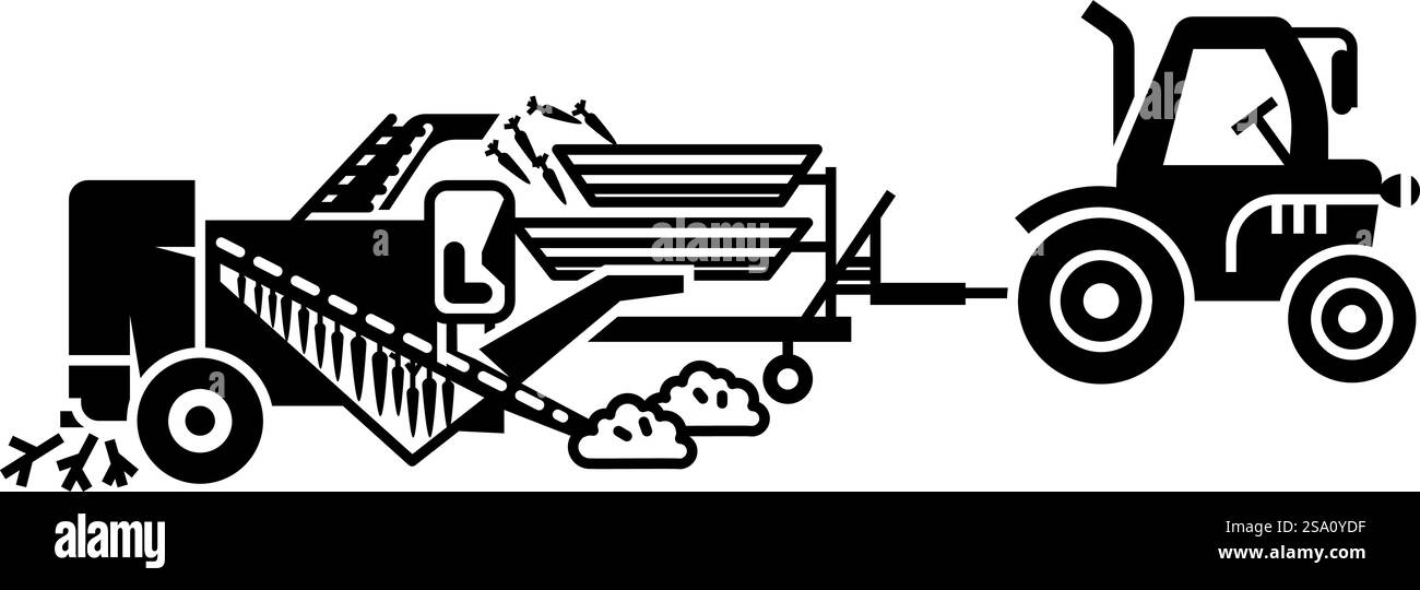 Farming machinery icon. Simple illustration of farming machinery vector ...