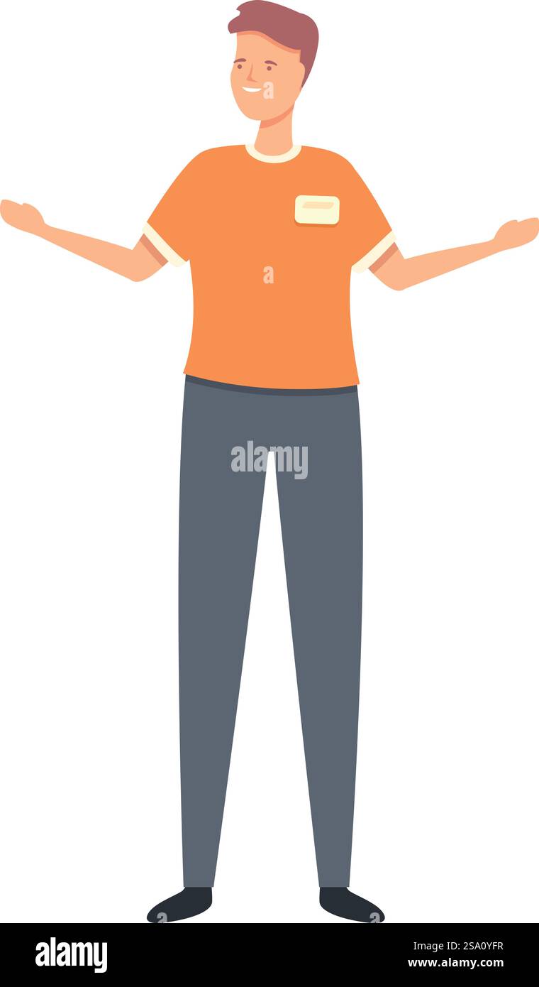 Initial teenager first job icon cartoon vector. Work team student ...