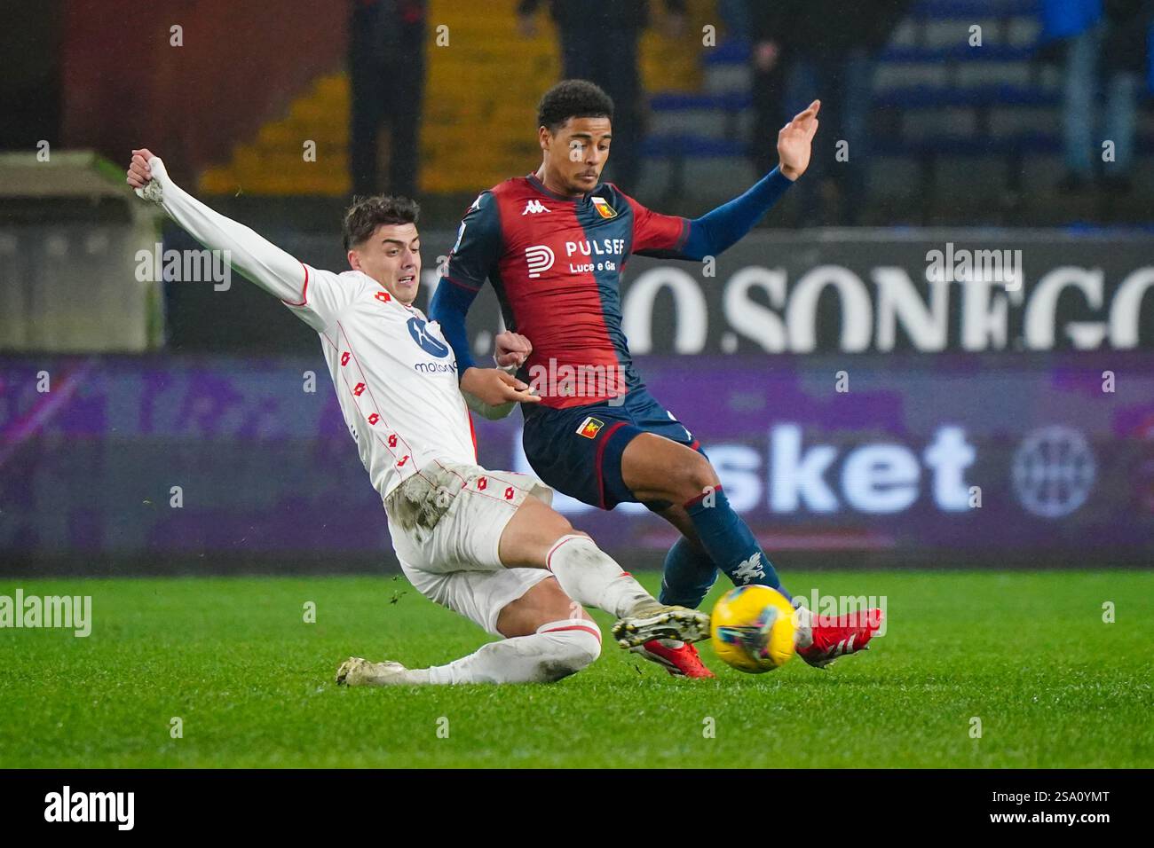 Genova, Italy. 27 January 2025. Koni De Winter (Genoa CFC) and Daniel ...