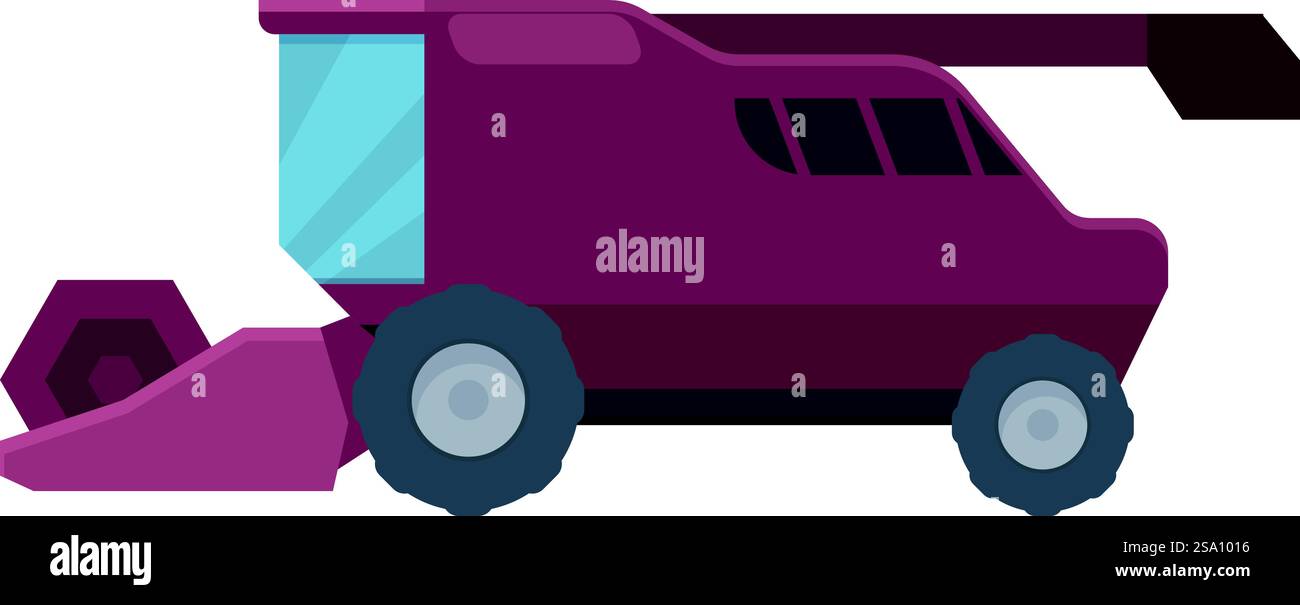 Combine harvester technology icon cartoon vector. Farm planter. Vehicle ...