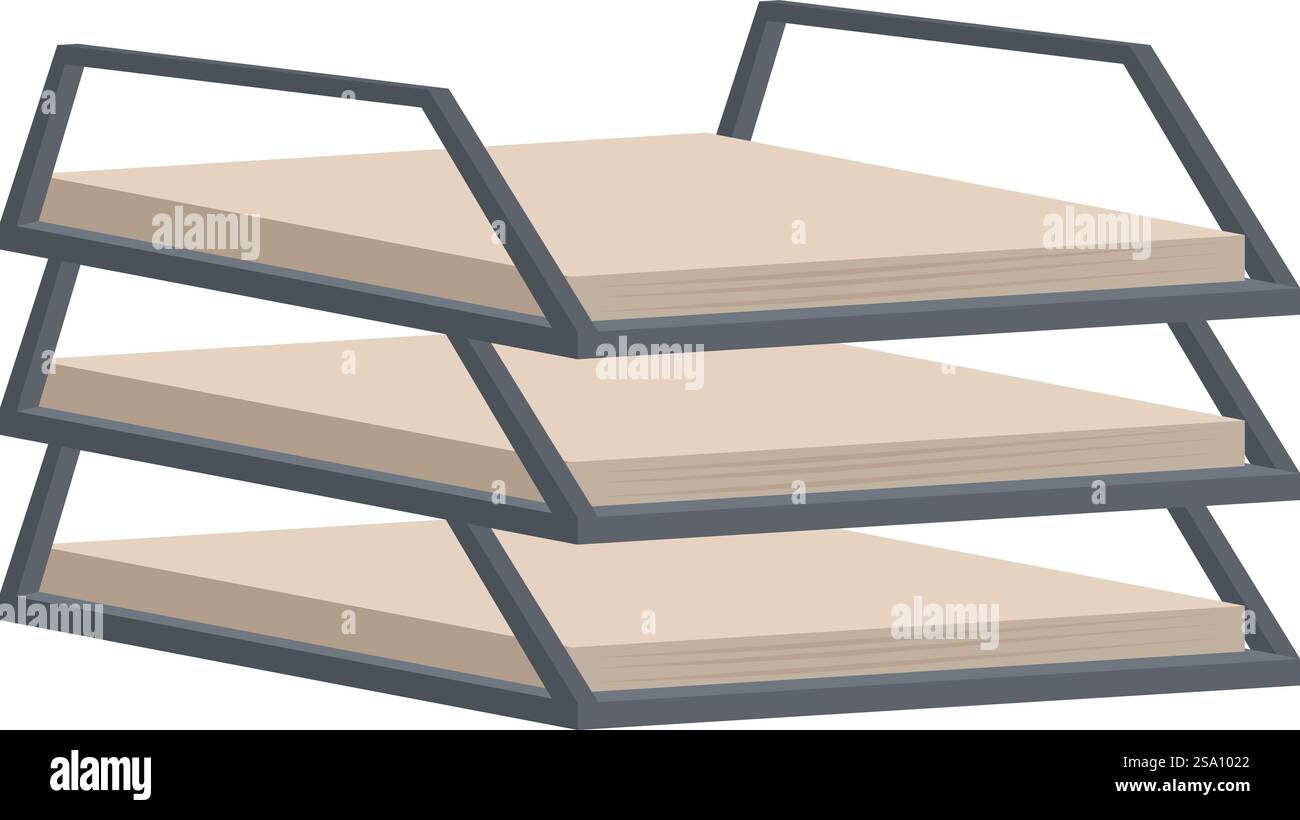 Basket paper tray icon cartoon vector. Mail send sheet. Cabinet stack ...