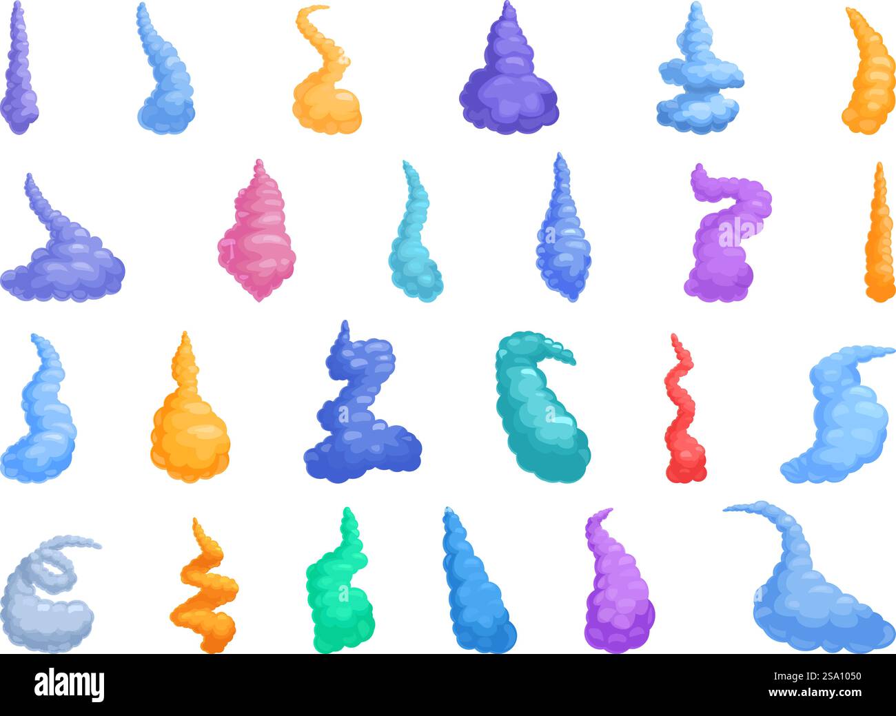 Steam trail from plane icons set cartoon vector. Smoke jet. Plane track ...