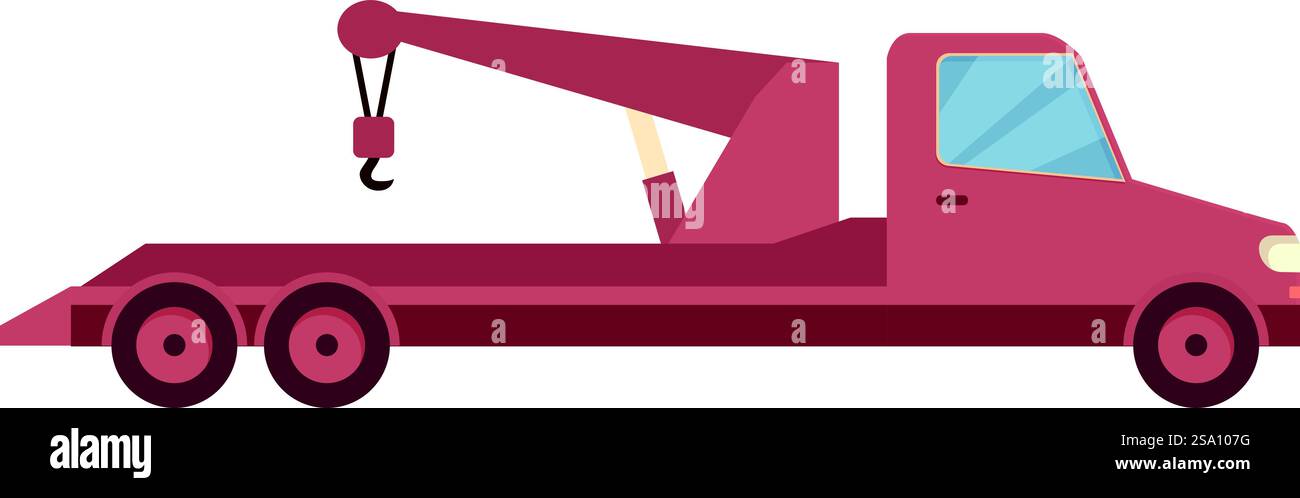 Crane tow truck icon cartoon vector. Lorry up crash. Service auto ...