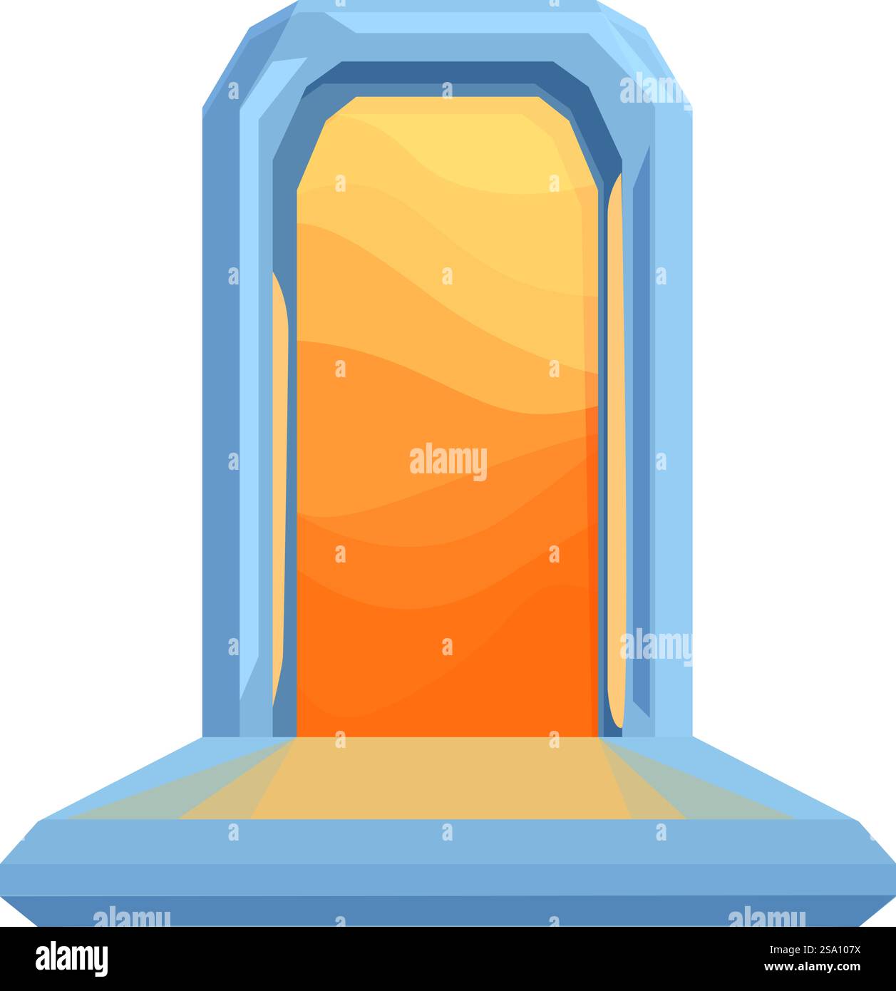 Golden game portal icon cartoon vector. Universe frame. Light neon ...