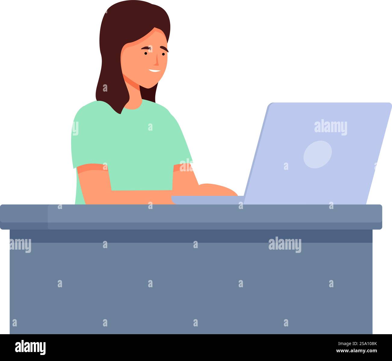 Person desk happy writing icon cartoon vector. Studio remote control ...