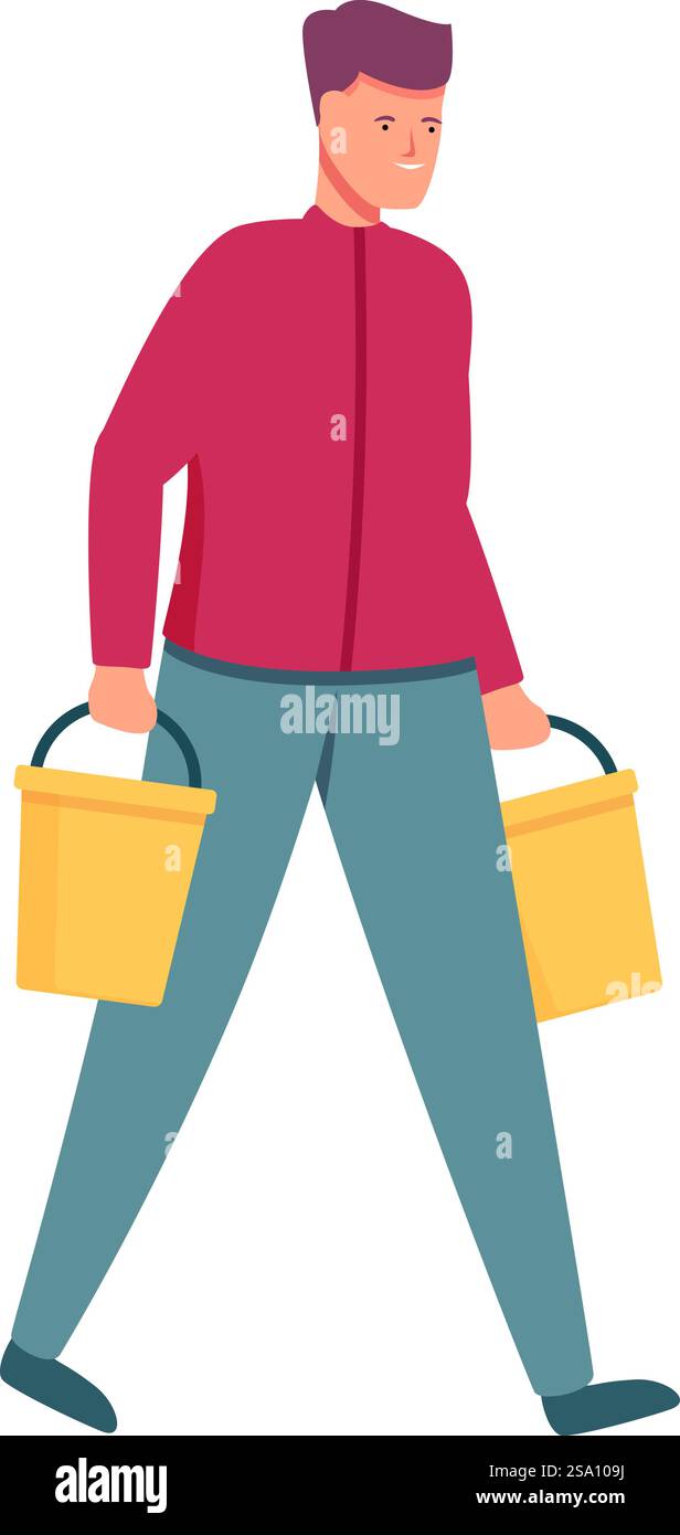 Walking mushroom picker icon cartoon vector. Season food fall. Timber ...