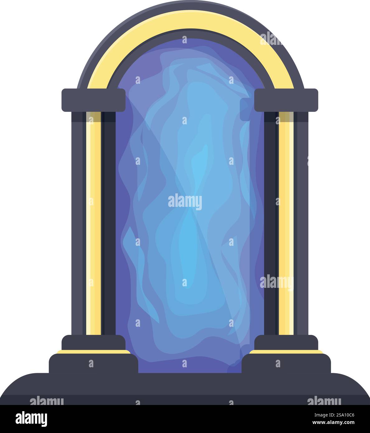 Arch gate portal icon cartoon vector. Neon time vortex. Magic game ...