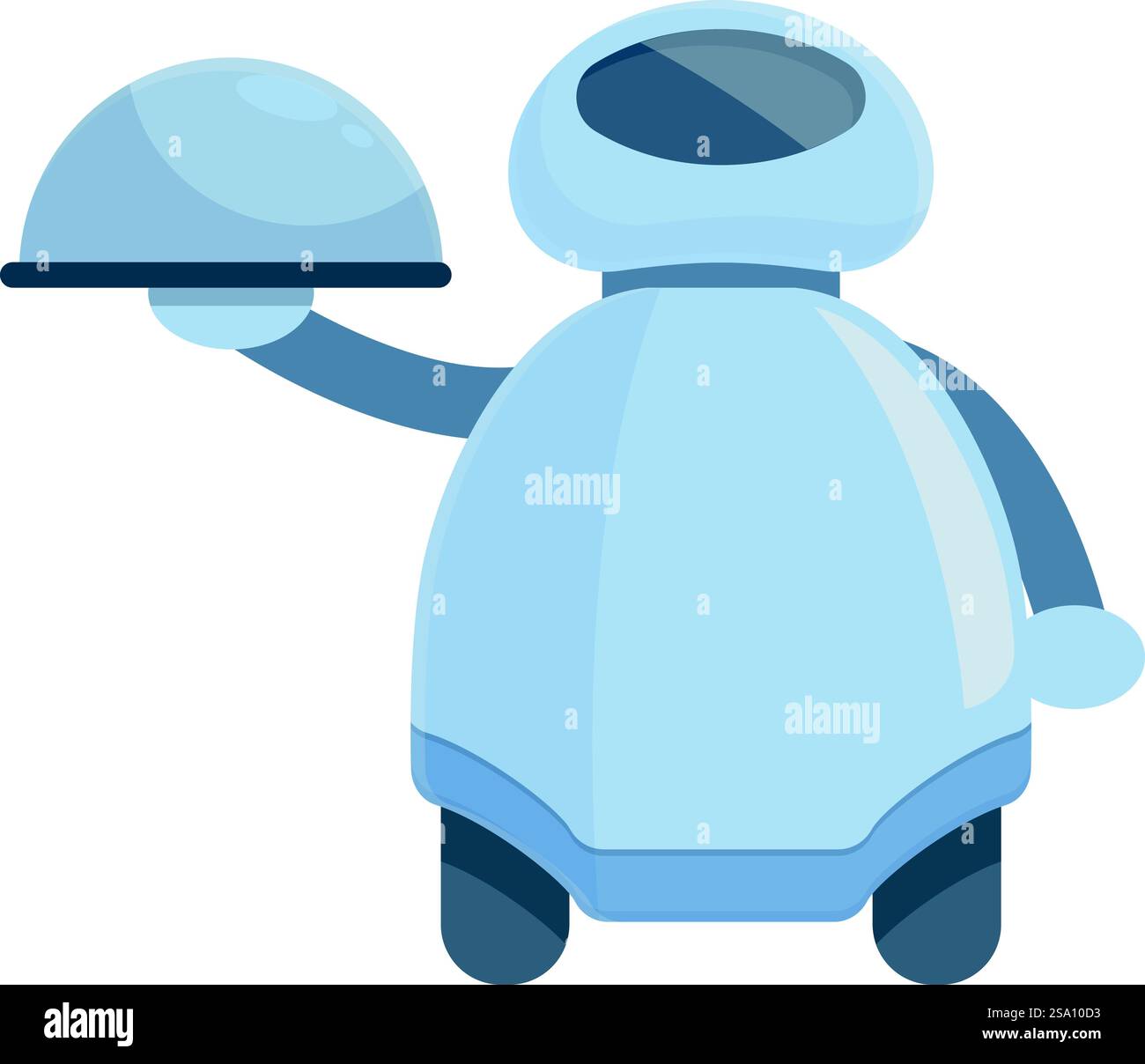 Smart robot waiter icon cartoon vector. Digital service. Mobile server ...