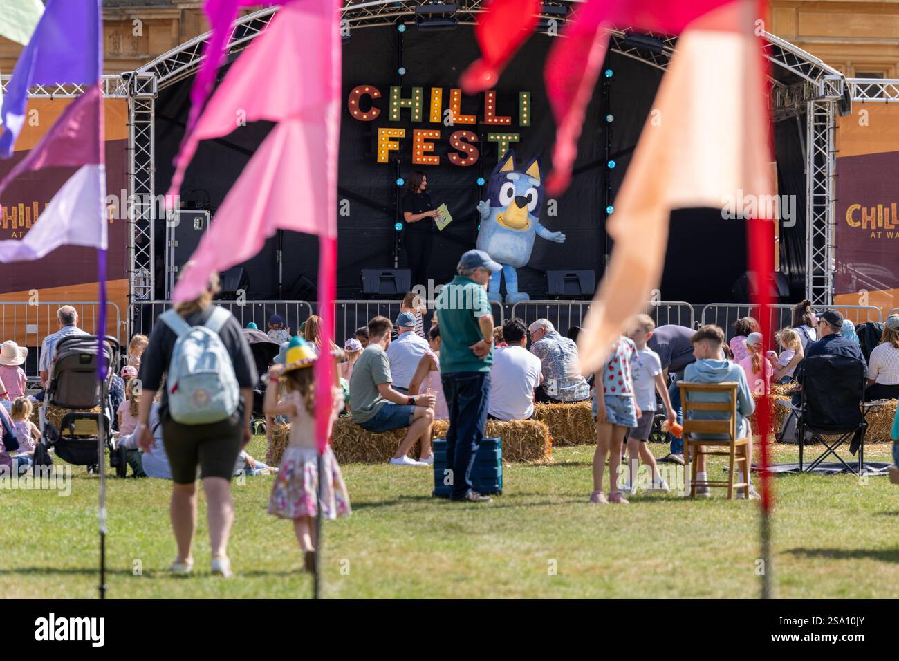Life-sized Bluey performs on stage in front of people at 2024 UK ...