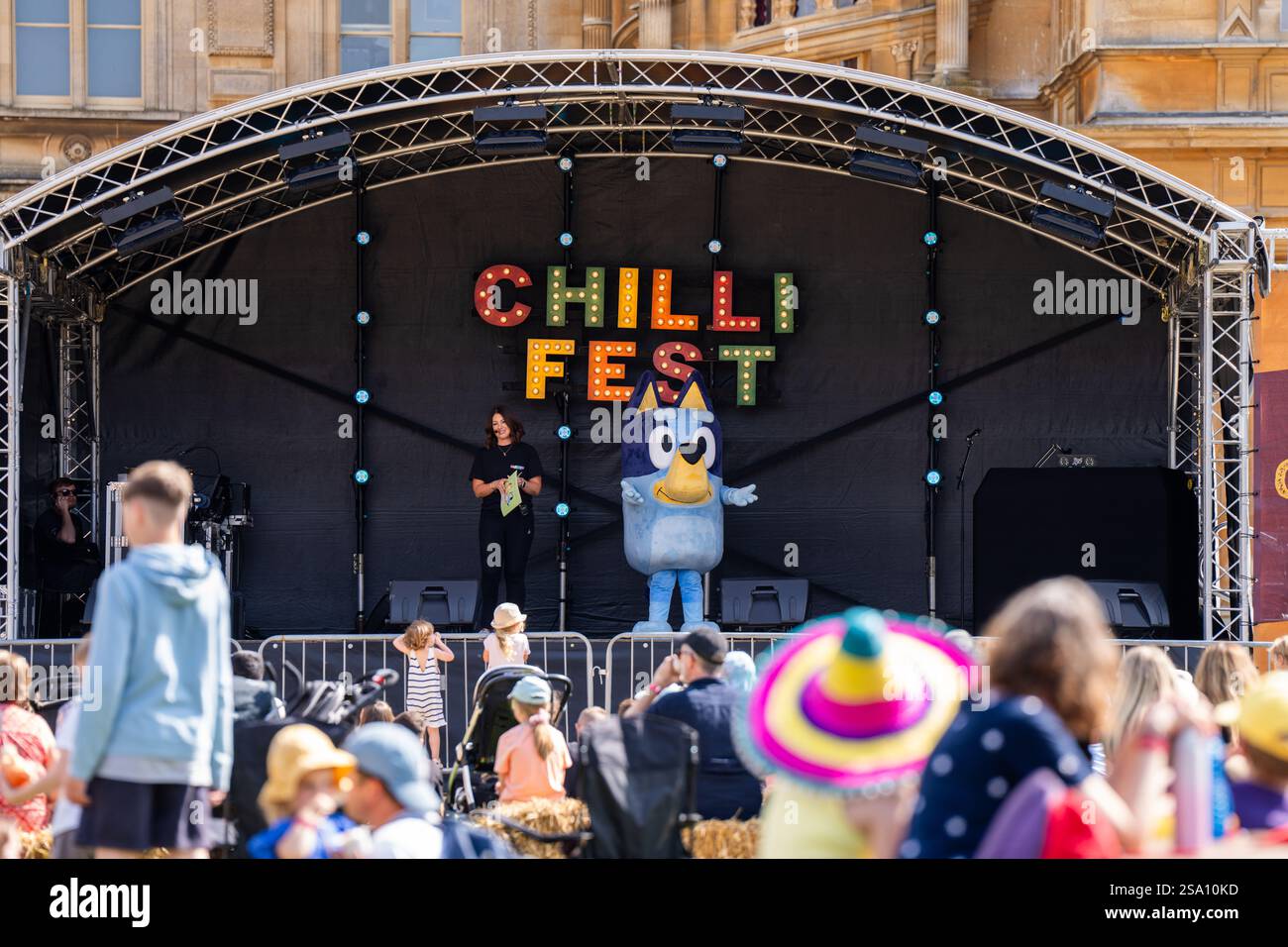 Life-sized Bluey performs on stage in front of people at 2024 UK ...