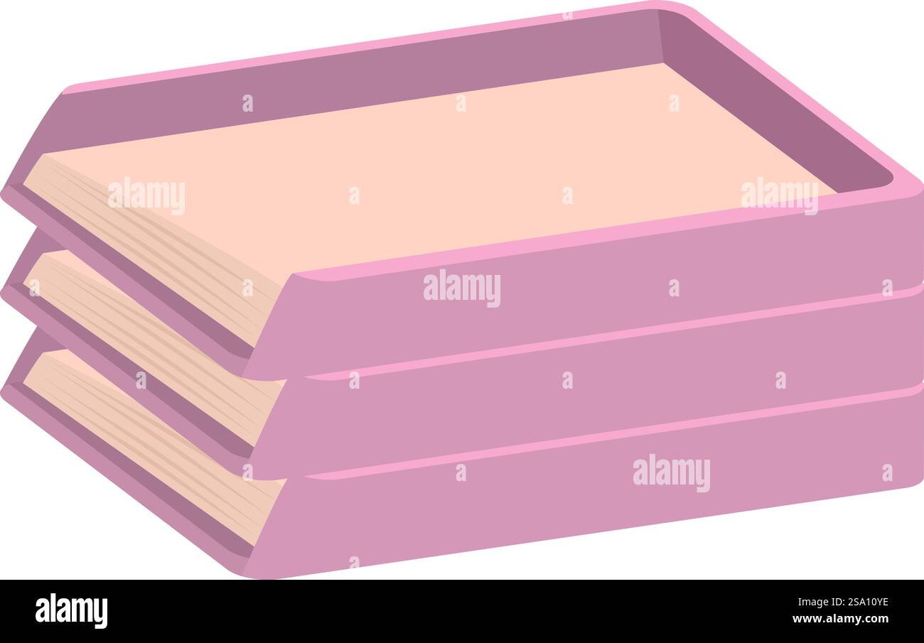 Send paper tray icon cartoon vector. Mail cabinet case. Stack basket ...